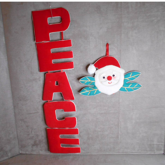 Handmade | Holiday | Vintage Christmas Handmade Wall Dcor Lot Peace ...